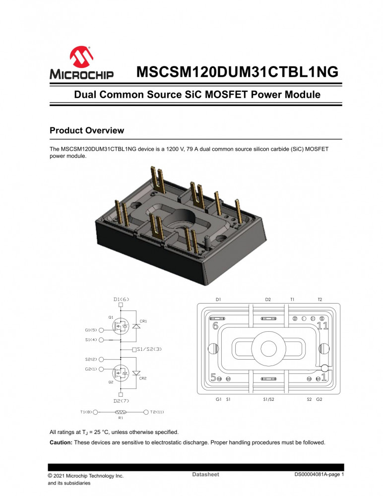 MSCSM120DUM31CTBL1NG datasheet page 1