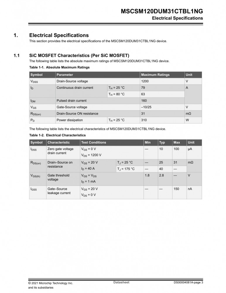MSCSM120DUM31CTBL1NG datasheet page 3