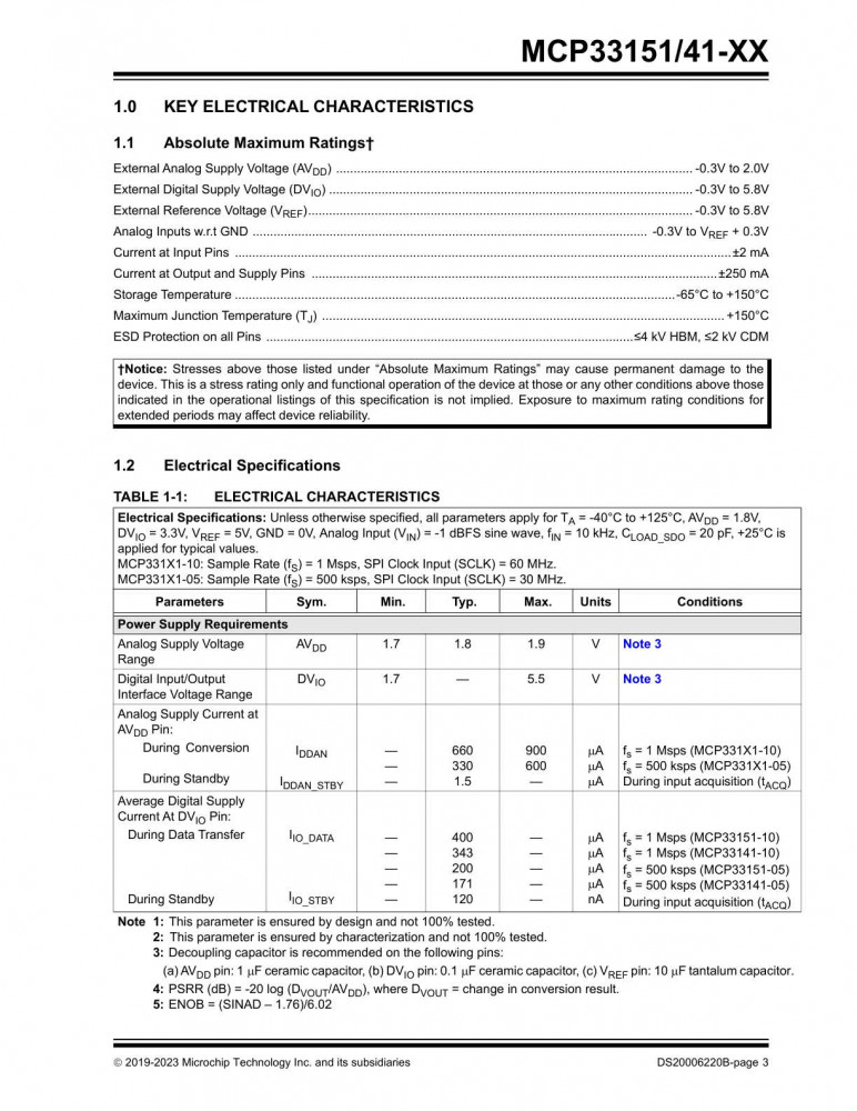MCP33151-05 technical document page 3