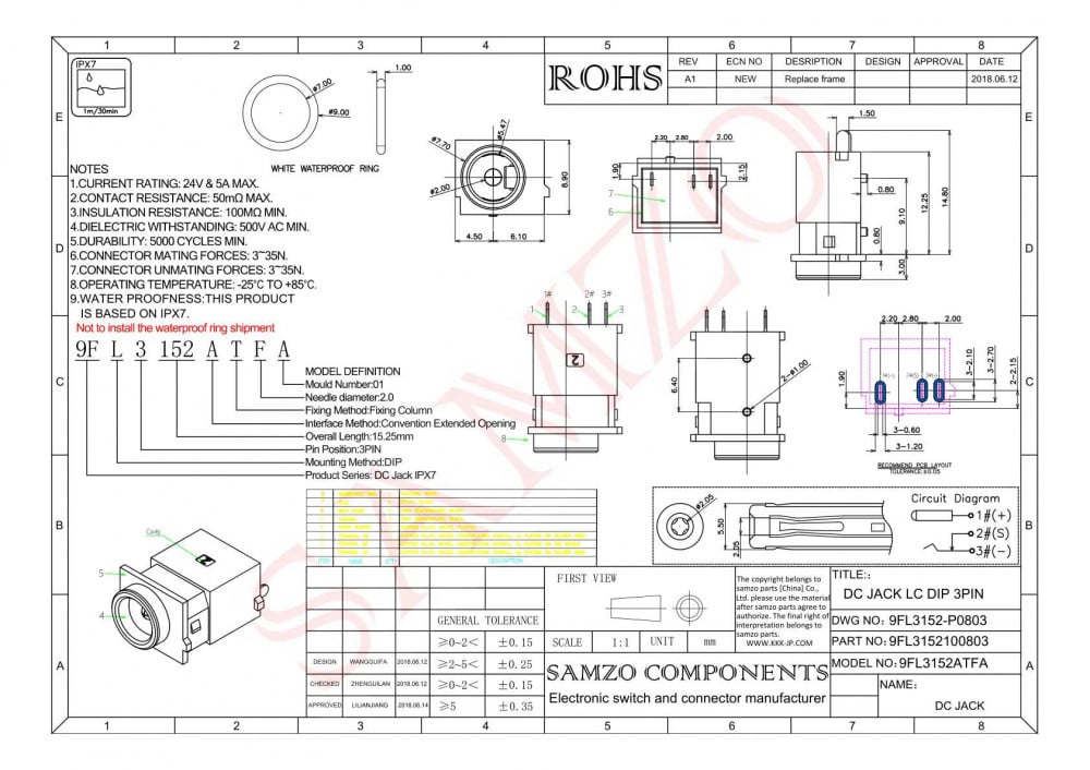 9FL3152ATFA technical drawing