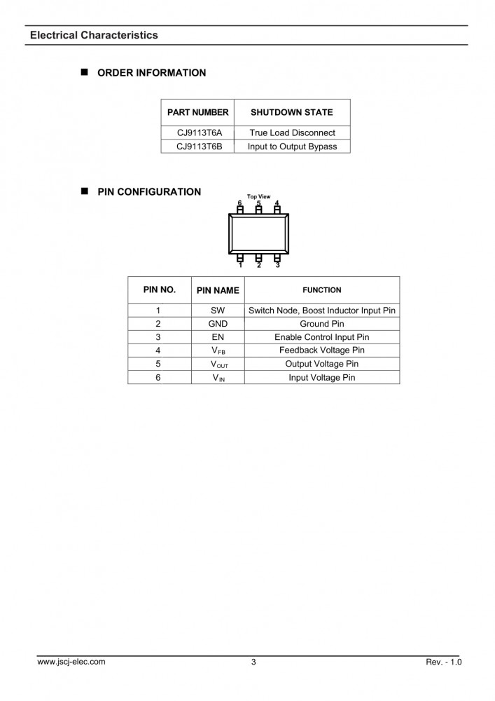 CJ9113T6A datasheet page 3