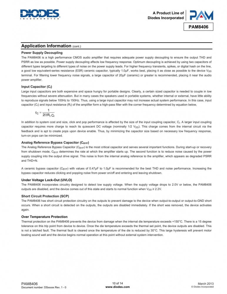 PAM8406ER datasheet page 10