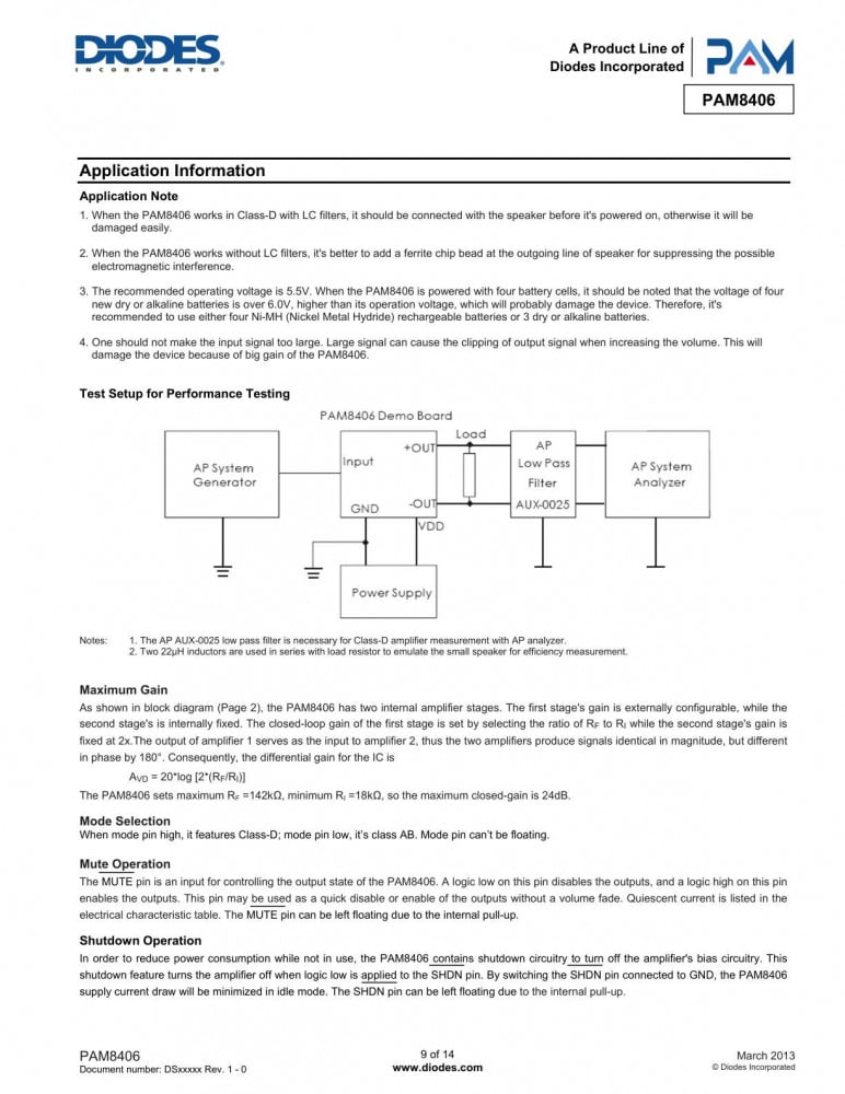 PAM8406ER datasheet page 9
