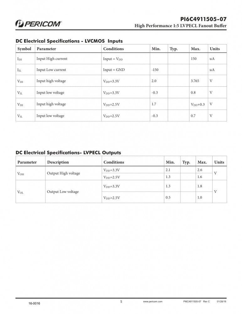 PI6C4911505-07LIEX datasheet page 5