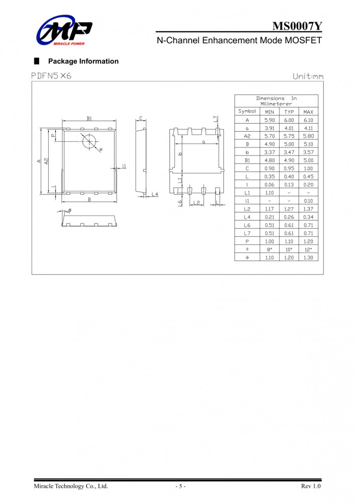 MS0007Y datasheet page 5