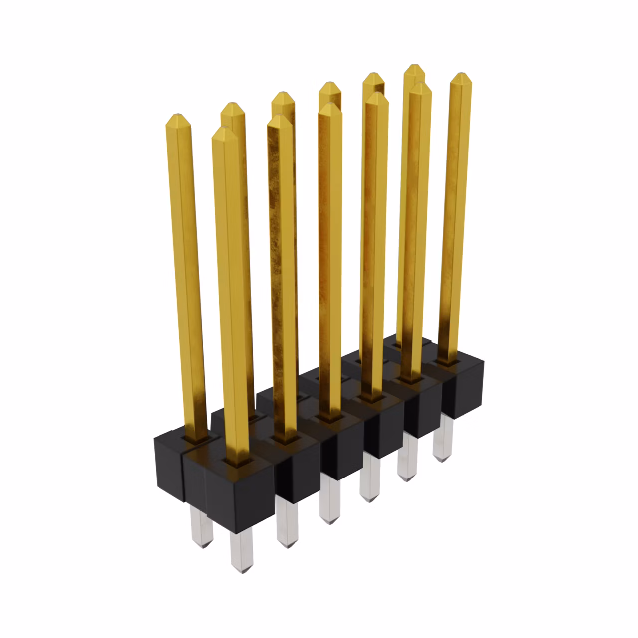 C-Grid Header, 2.54mm Pitch, Through Hole, Dual Row, Vertical, 12 Circuits, 0.025µm Gold (Au) Plating, Tray Packaging, Lead-Free