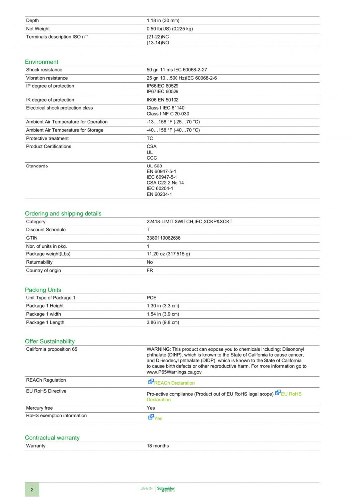 XCKD2102P20 technical document page 2