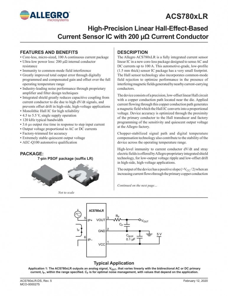 ACS780 datasheet page 1