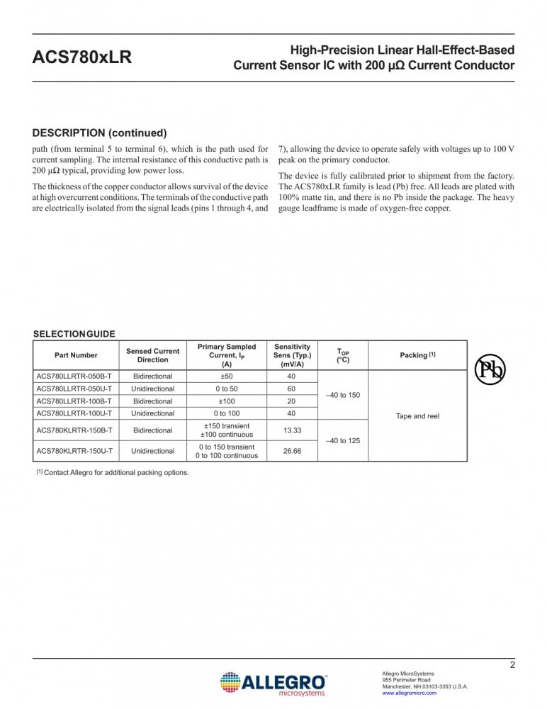 ACS780 datasheet page 2