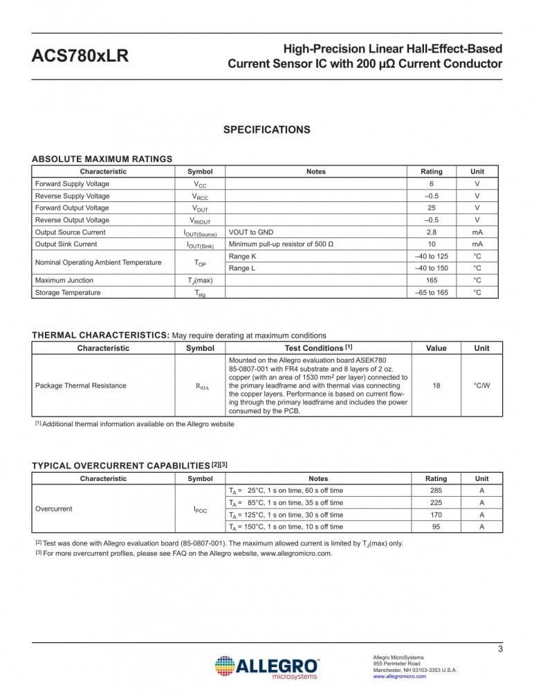 ACS780 datasheet page 3