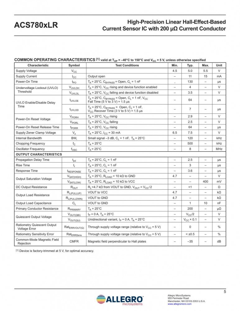 ACS780 datasheet page 5