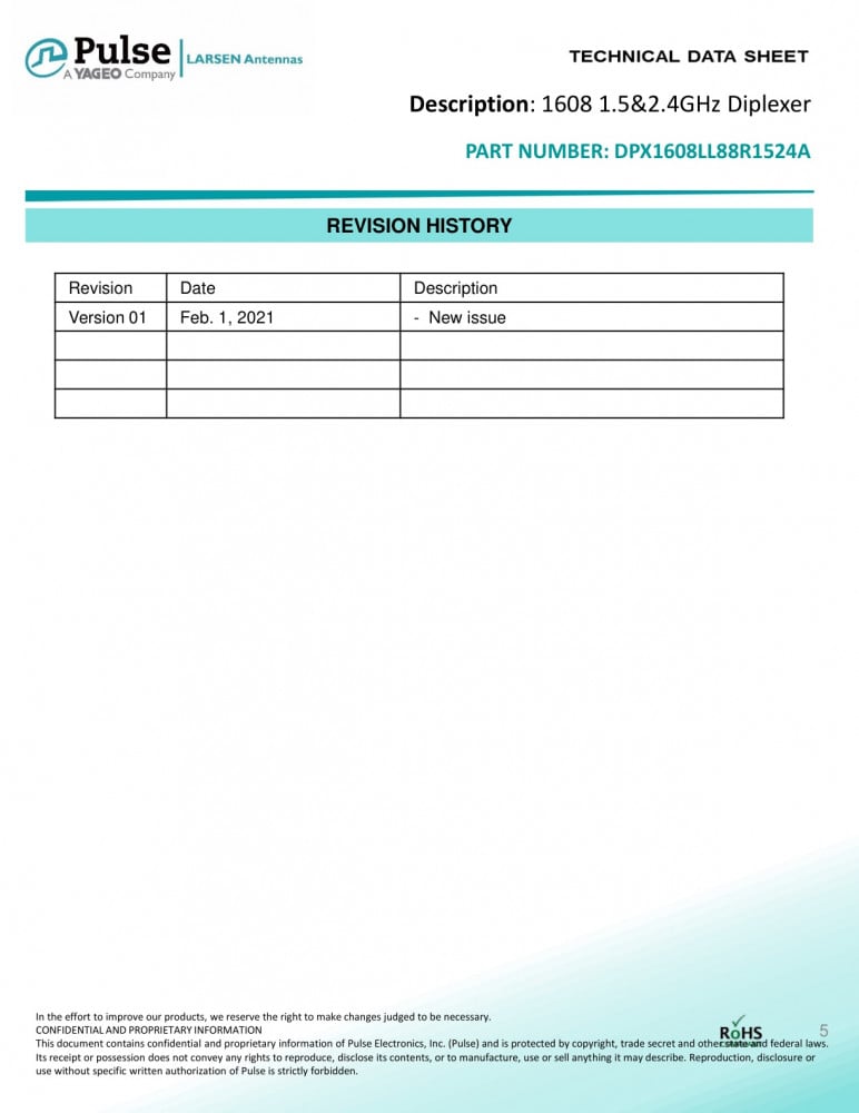DPX1608LL88R1524A technical document page 5