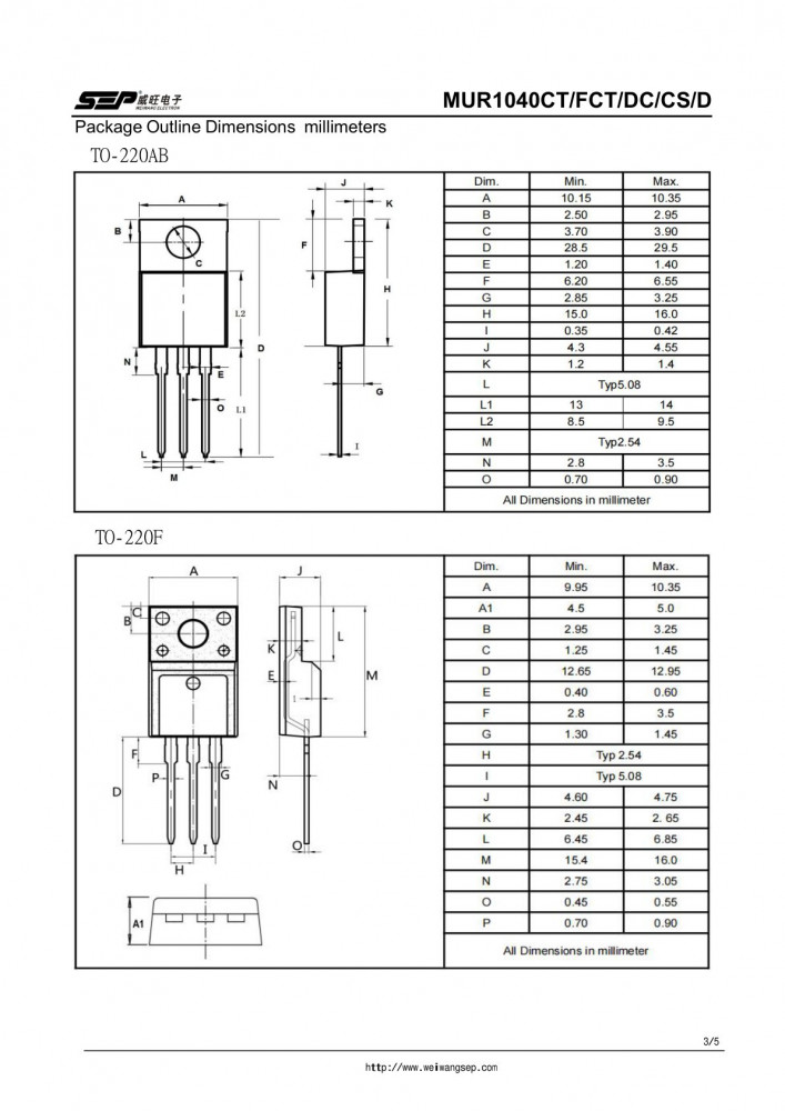 MUR1040FCT datasheet page 3
