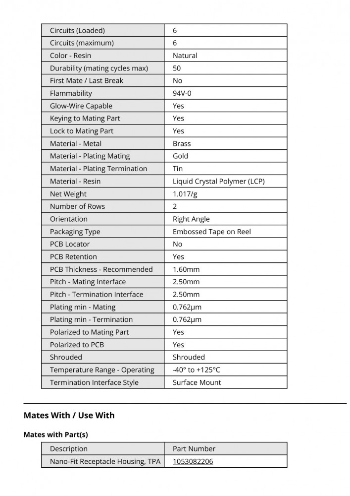 MOLEX Nano-Fit specification page 3