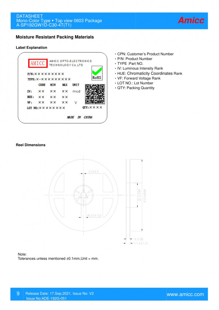 A-SP192GW1D-C30-4T(T1) datasheet page 9