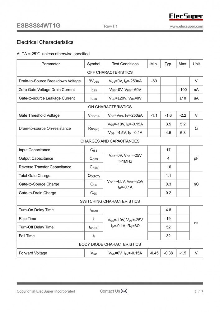 ESBSS84WT1G datasheet page 3