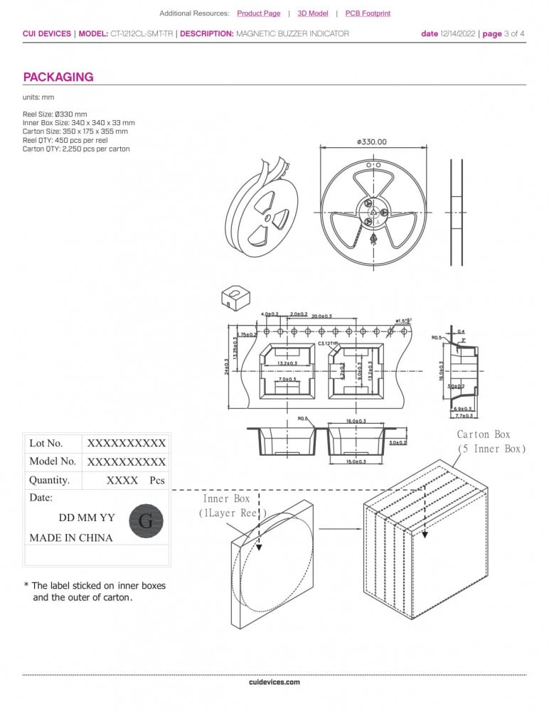 CT-1212CL-SMT-TR datasheet page 3