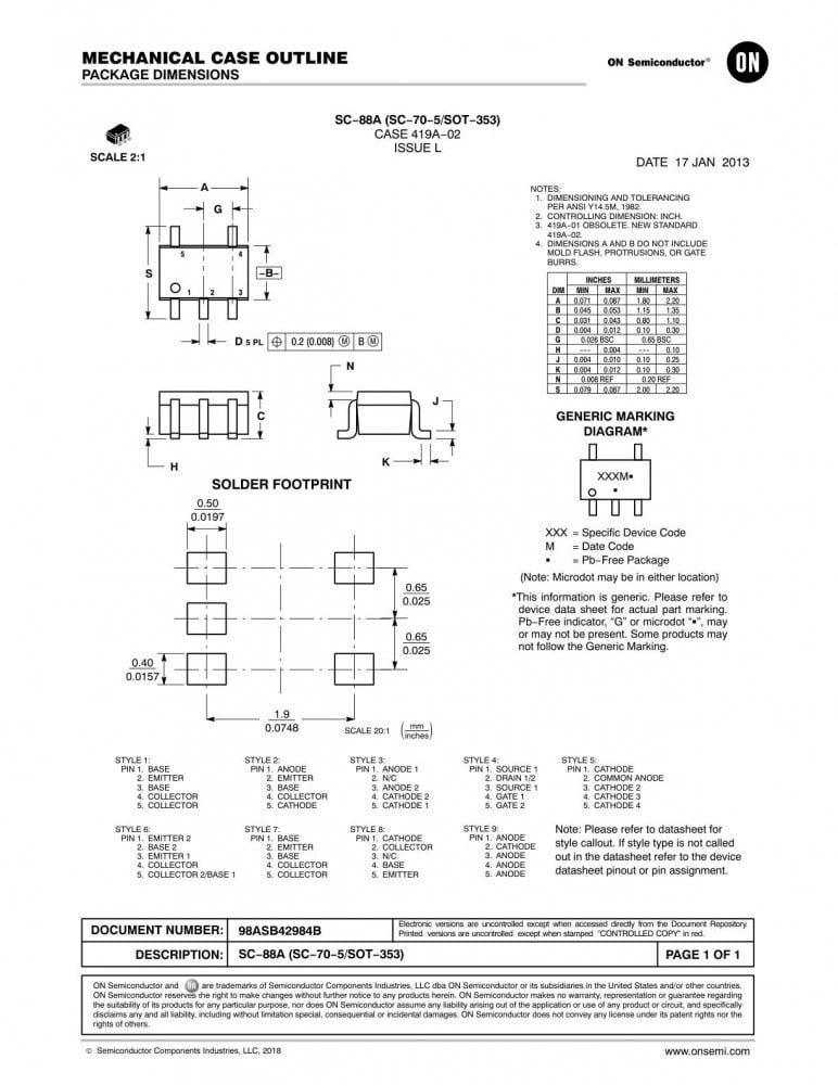 BAS19LT1G package drawing