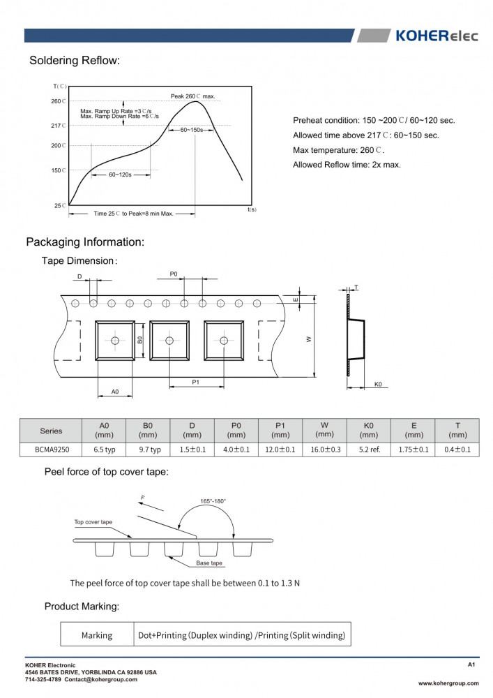 BCMA9250 series datasheet page 4
