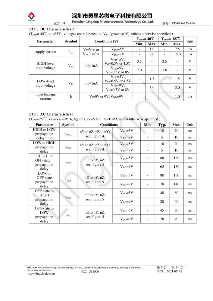 CD4066BM(LX) datasheet page 6
