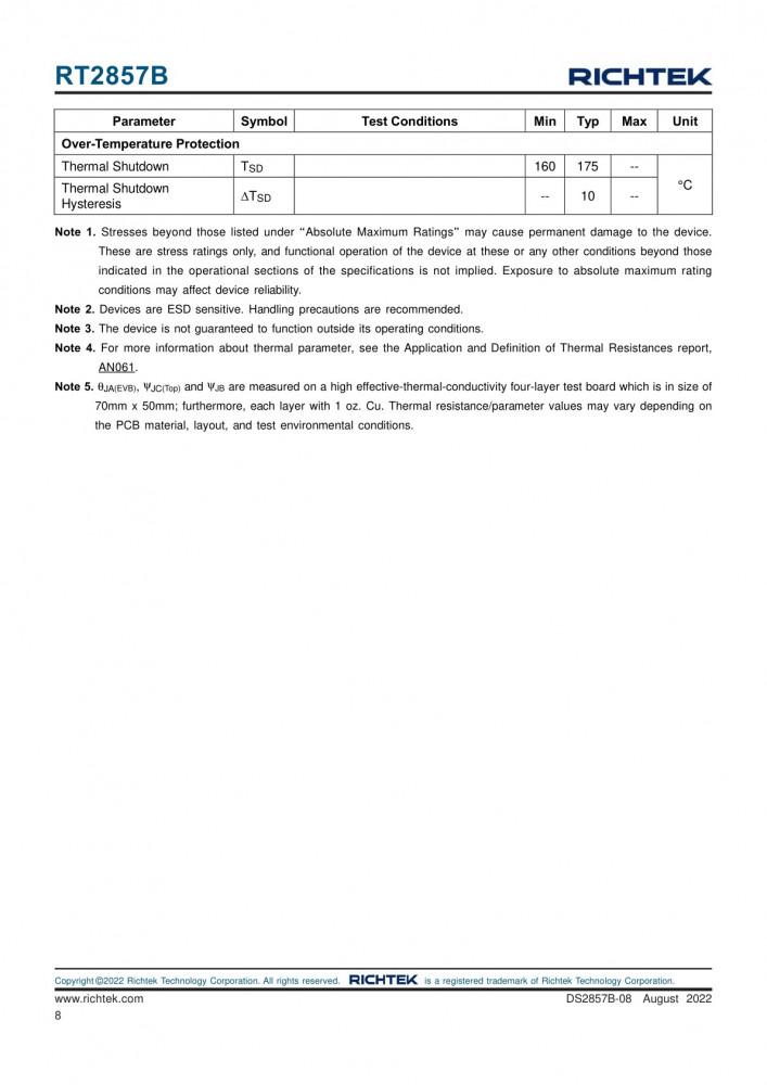 RT2857B datasheet page 8