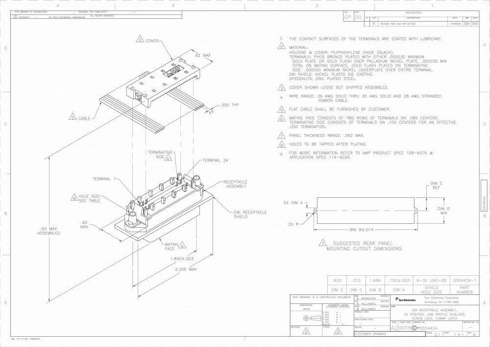 TE Connectivity 5554434-1 technical drawing