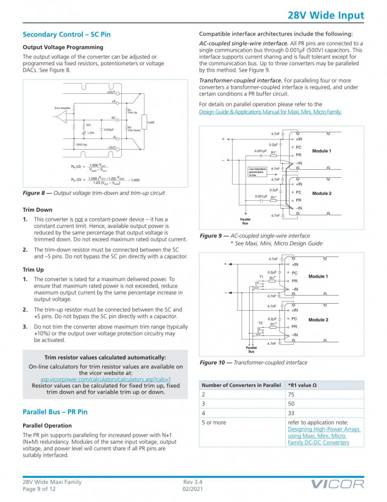 VICOR product documentation page 9