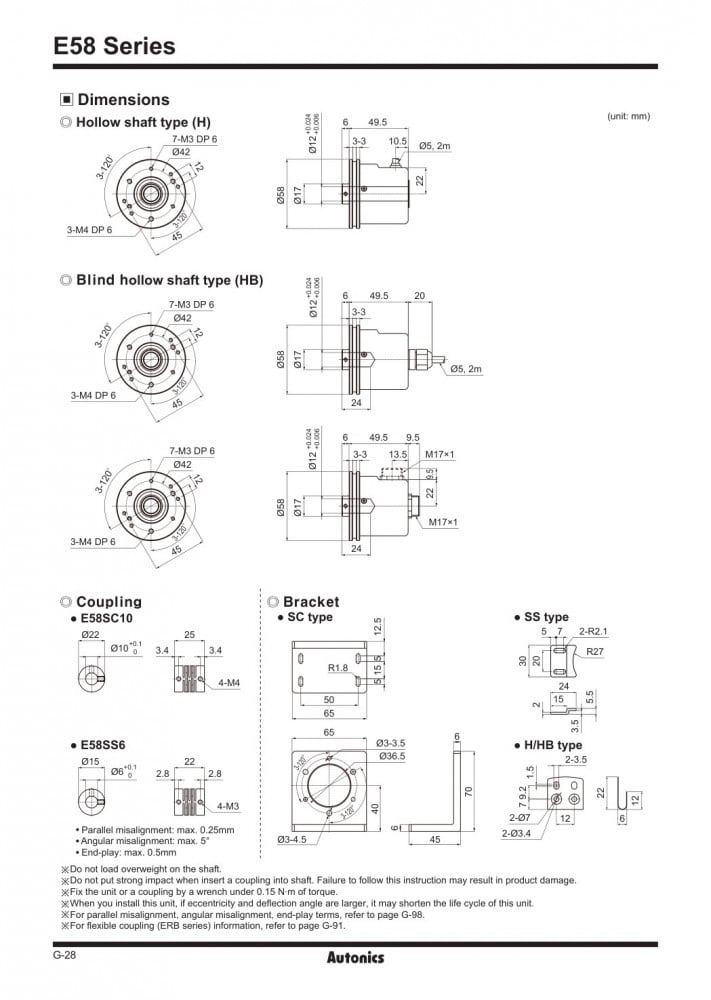 E58SC and E58SS product document page 5