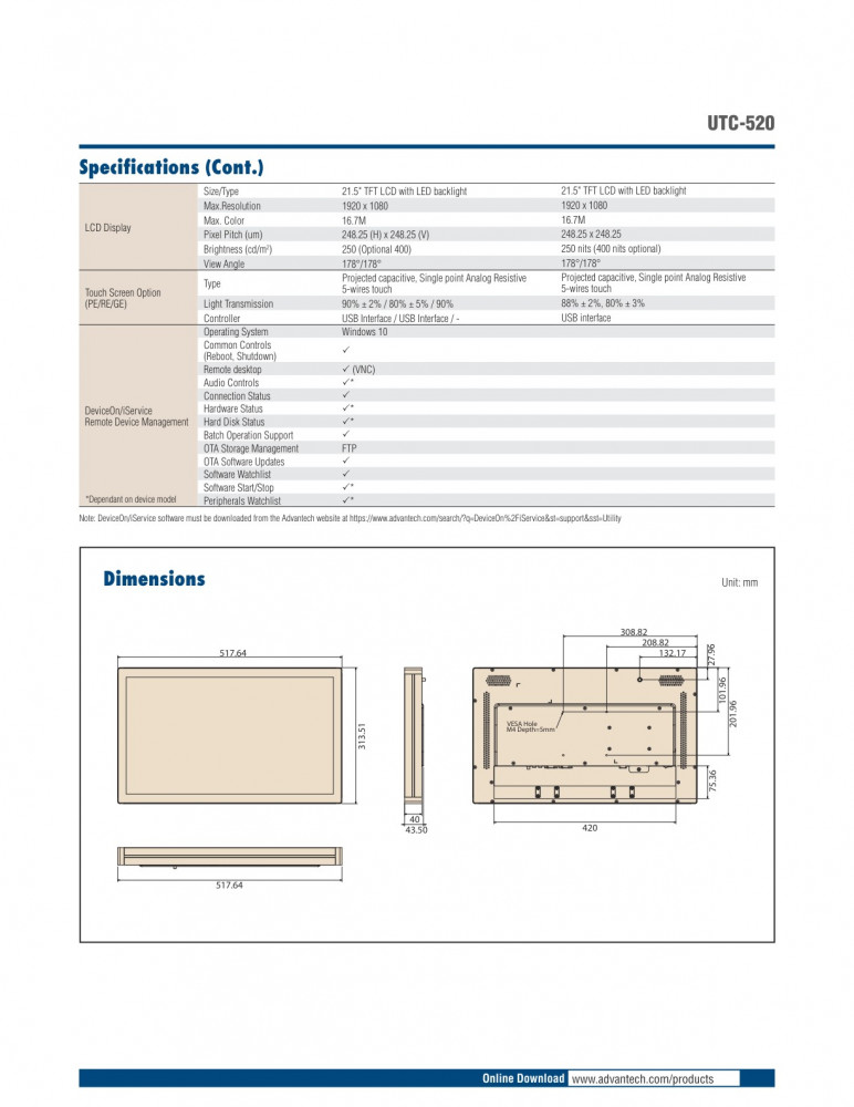 UTC-520G technical documentation page 2
