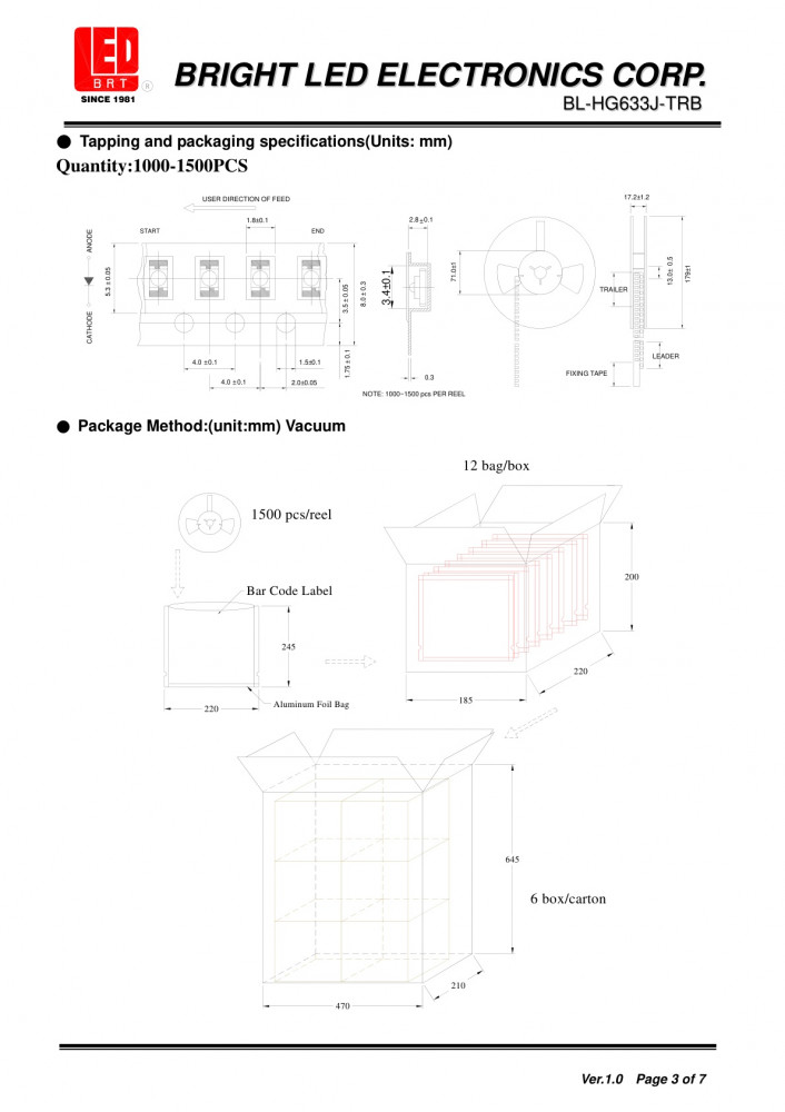 BL-HG633J-TRB datasheet page 3