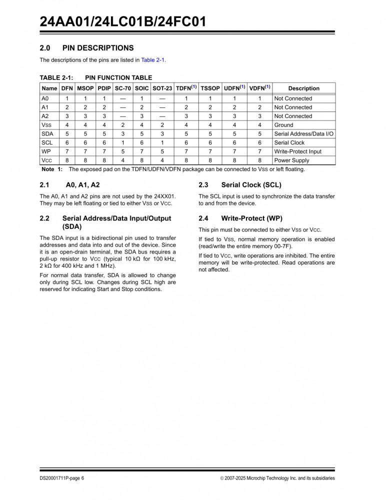 24LC01B datasheet page 6
