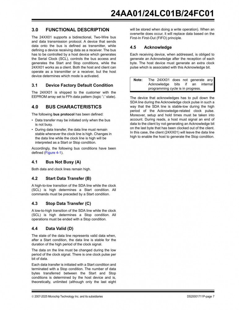 24LC01B datasheet page 7