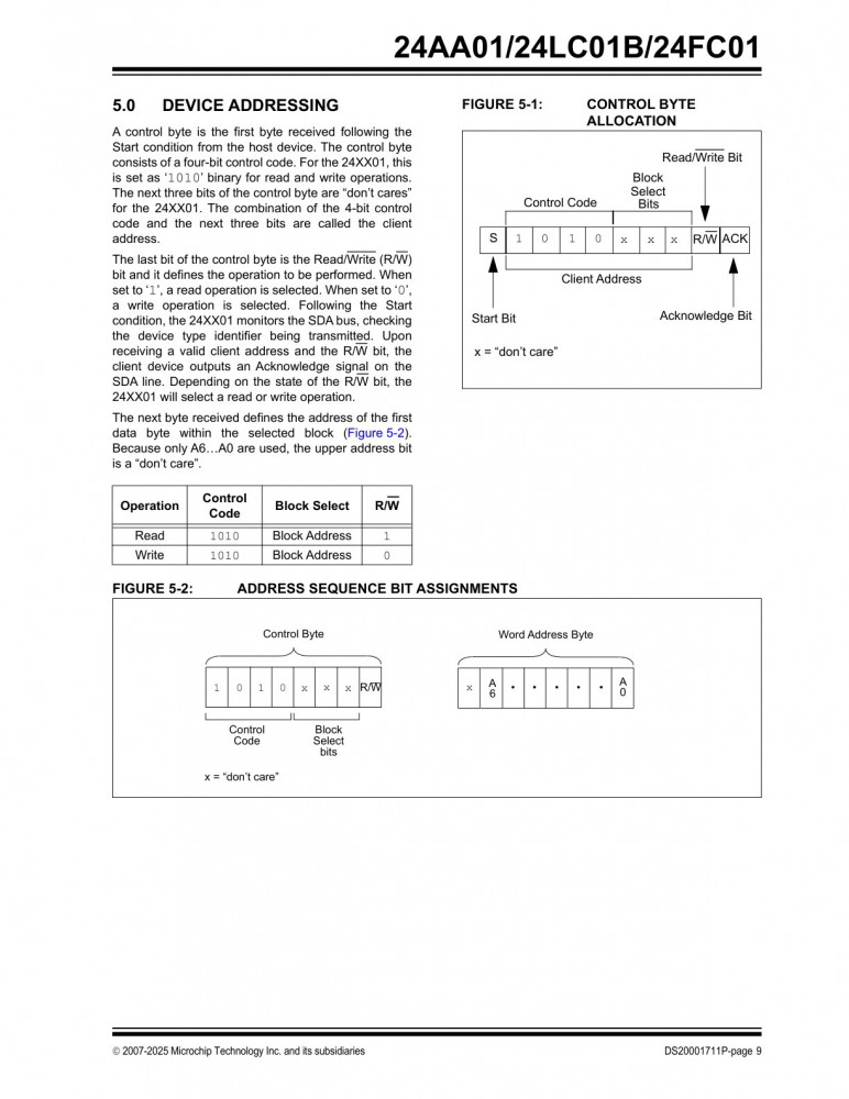 24LC01B datasheet page 9