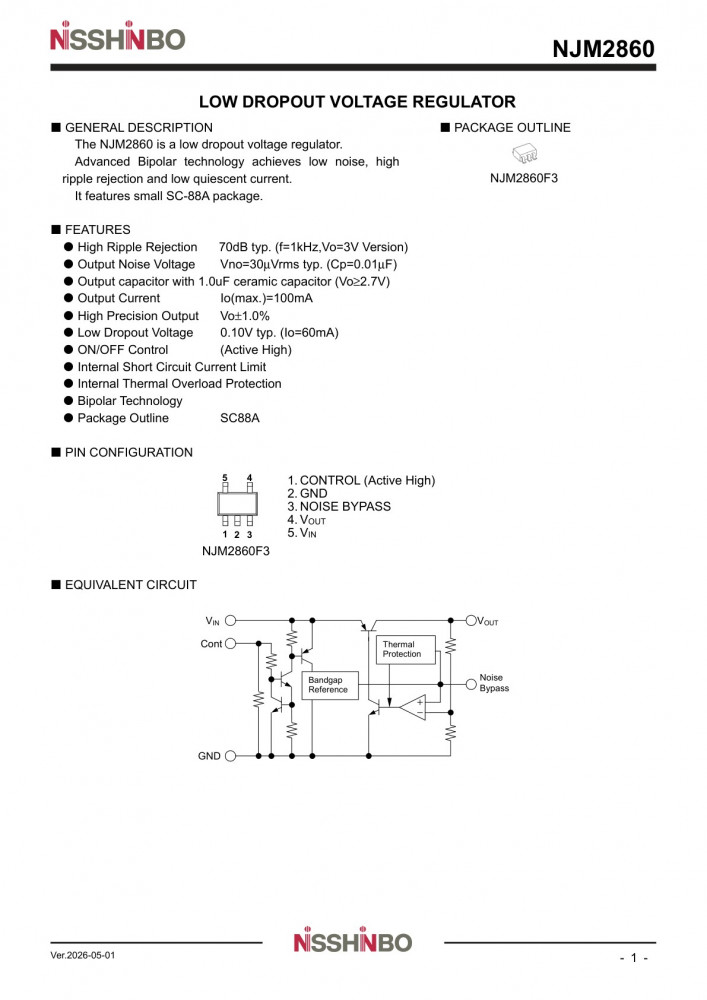 NJM2860 technical document page 1