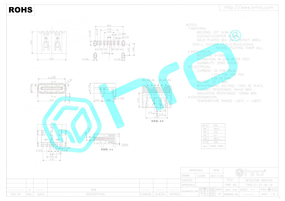 TYPE-C-31-M-16 official technical drawing