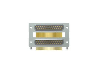 D-SUB Dual Port • Dual port 25-pos. /25-pos. • Dual port socket upper / Socket bottom • Solder pin angled .750