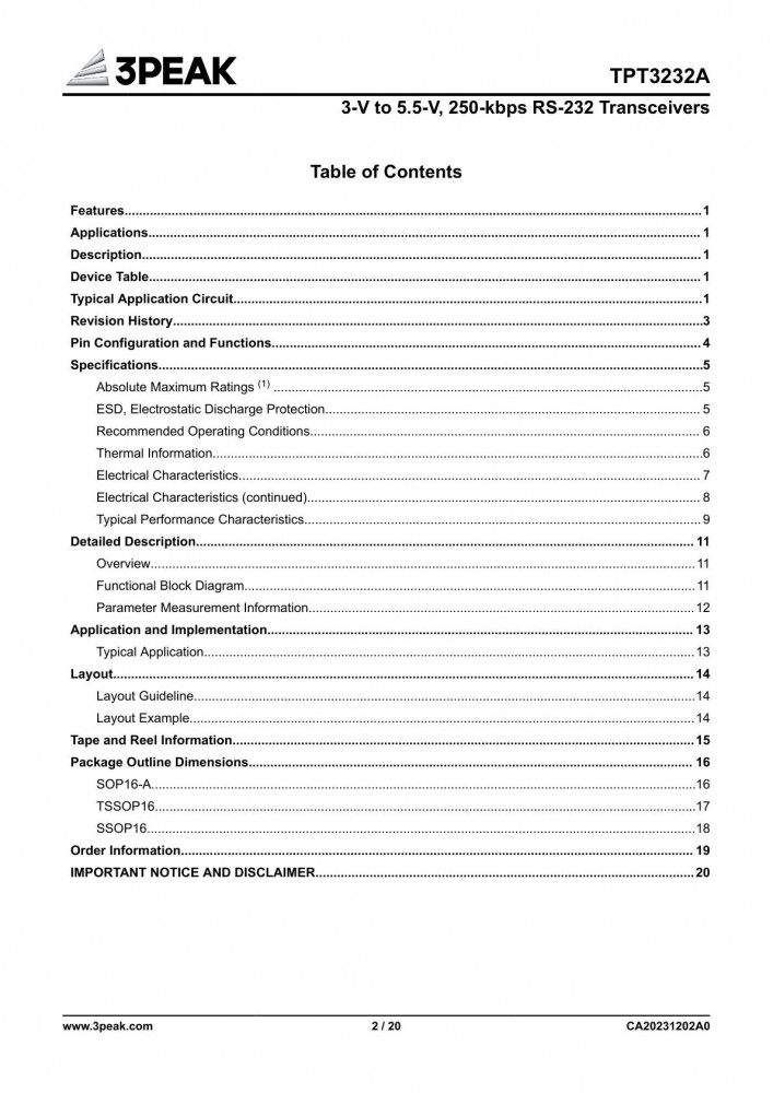 TPT3232A-SS3R datasheet page 2