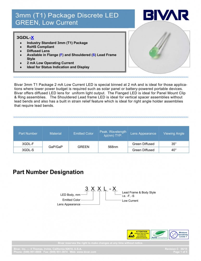 BIVAR 3GDL datasheet page 1