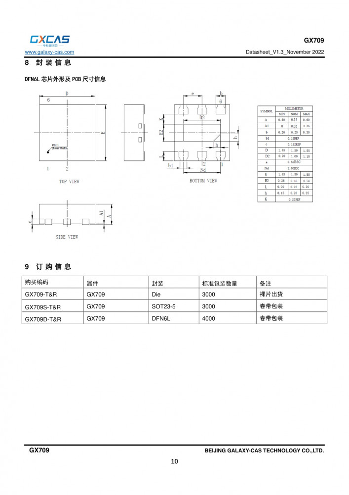 GX709S datasheet page 10