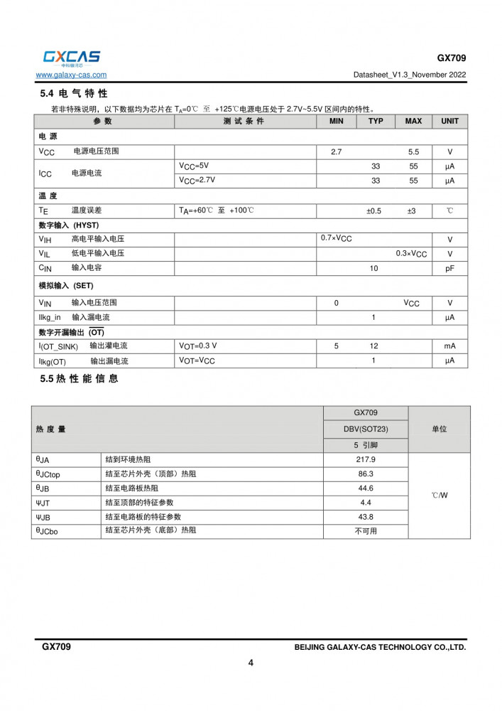 GX709S datasheet page 4