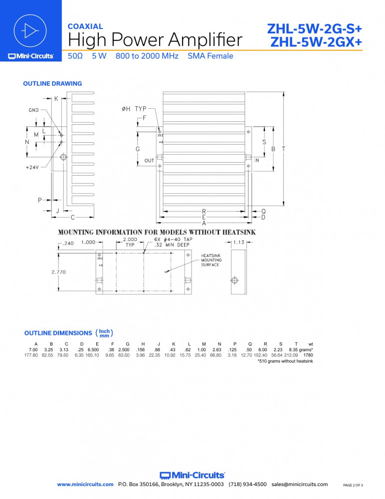 ZHL-5W-2G-S+ datasheet page 2