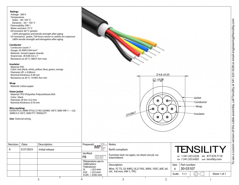Tensility International 30-03107 product drawing