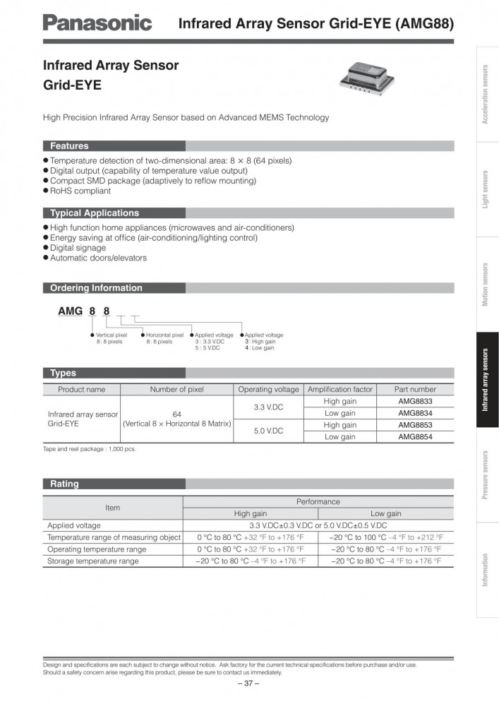 AMG8853 technical document, page 1