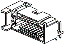 C-Grid Header, 2.54mm Pitch, Surface Mount, Dual Row, Vertical, 14 Circuits, Tin (Sn) Overall Plating, with Cap, without Peg, Tube Packaging, Lead-Free