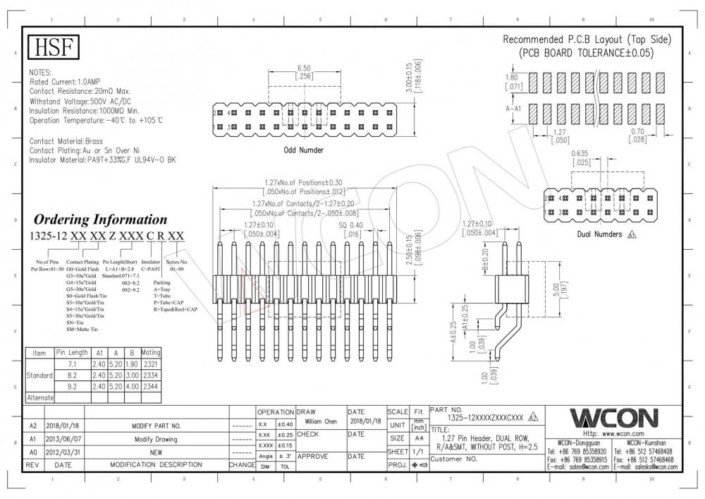 Wcon 1325-1210S0Z083CR01 technical drawing preview