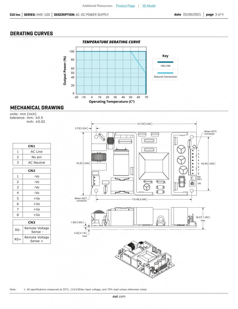 CUI VMS-100-15 datasheet page 3