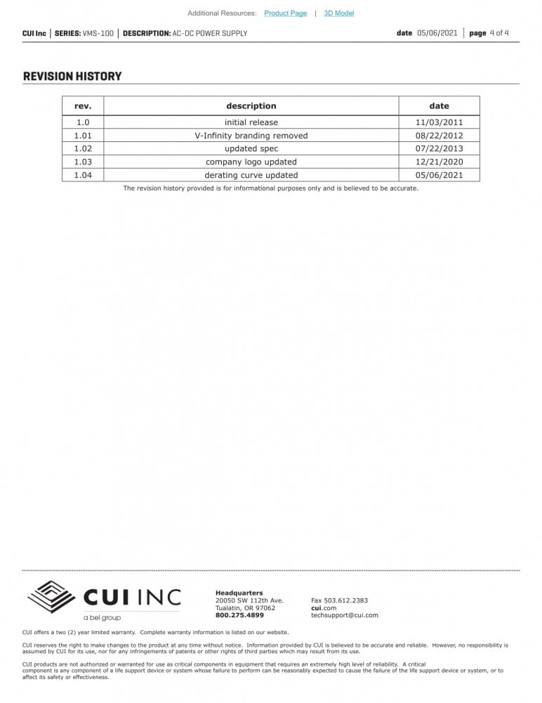 CUI VMS-100-15 datasheet page 4