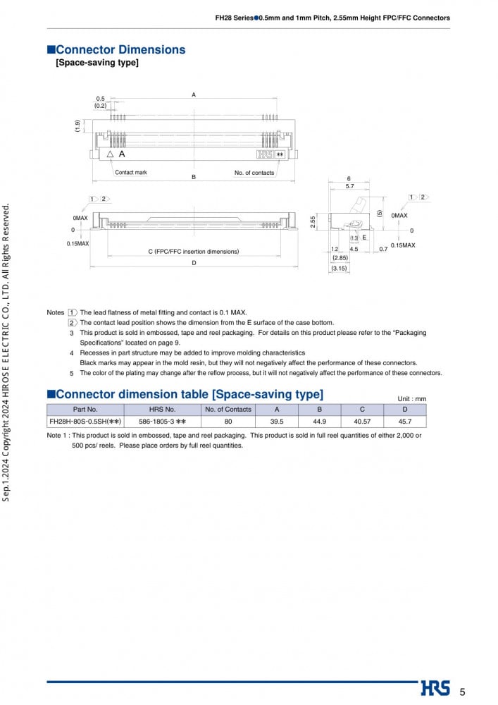 FH28 Series datasheet page 5