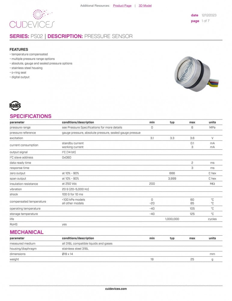 PS02-S400MP-4W datasheet page 1
