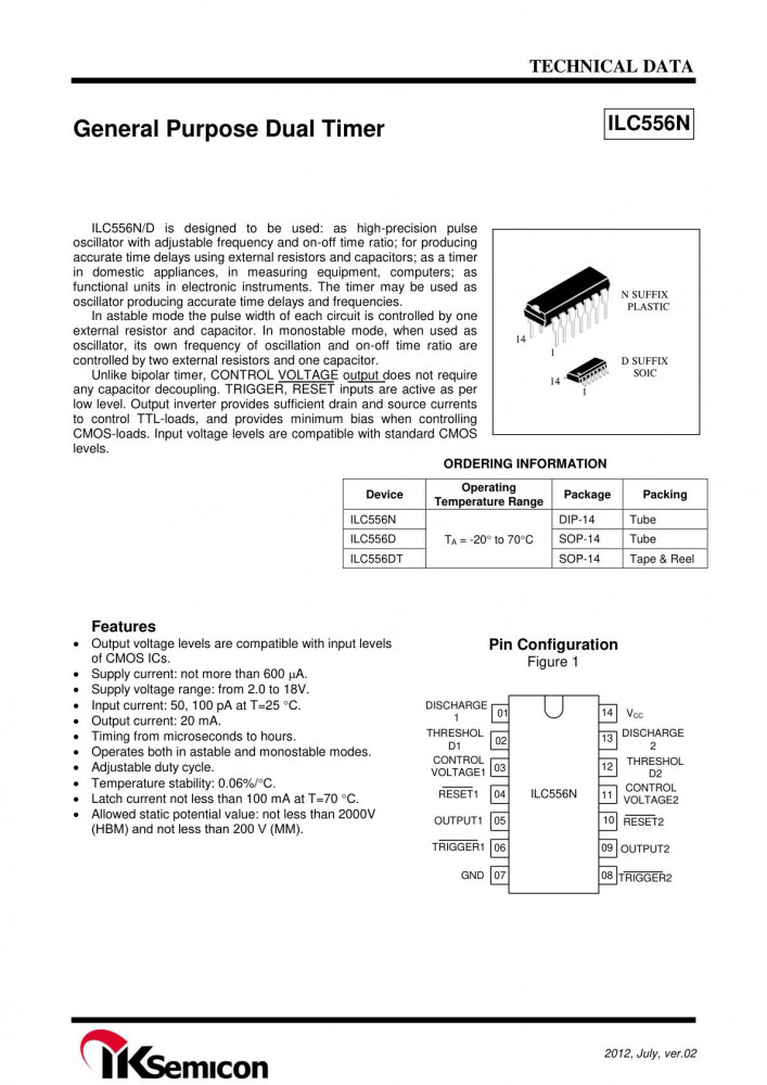 ILC556DT datasheet page 1